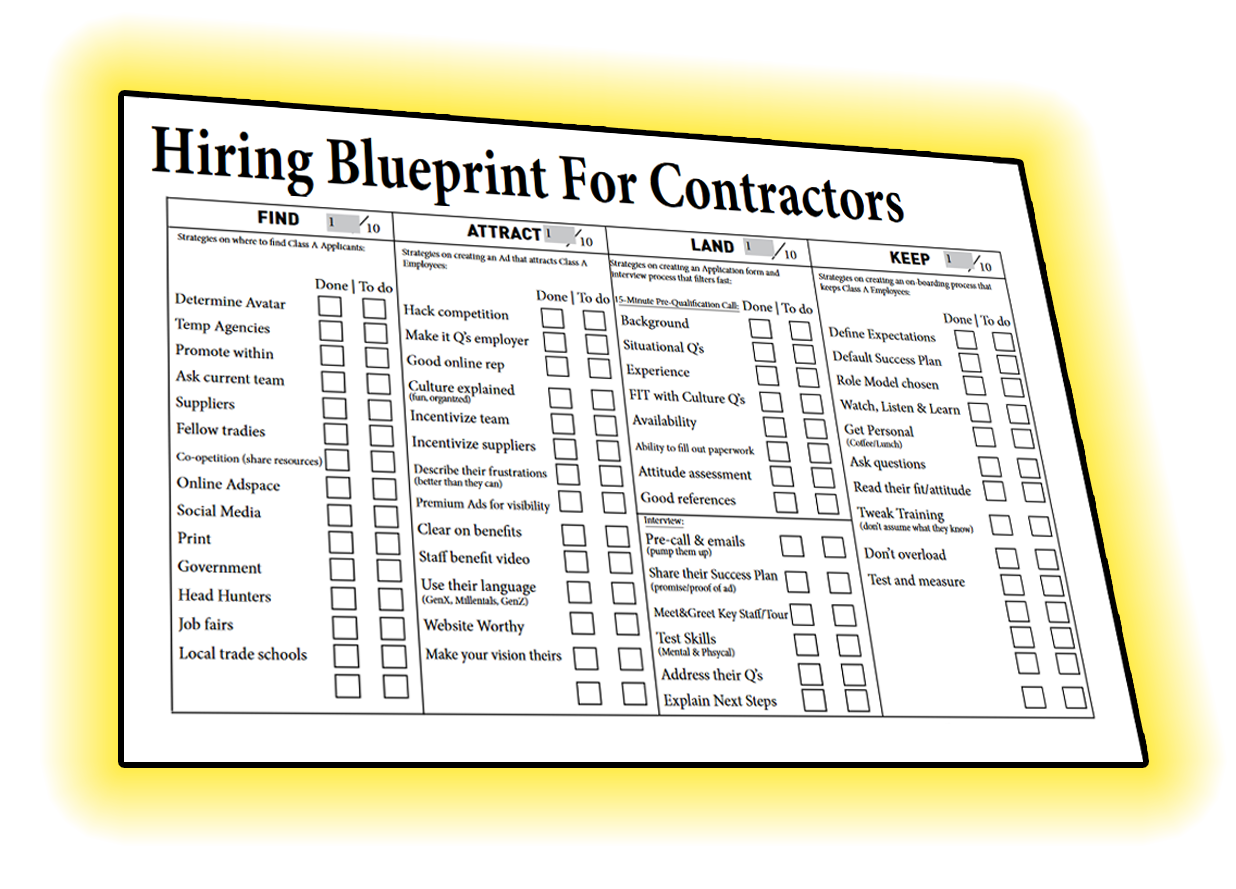 Free Tool For Contractors: The Hiring Blueprint